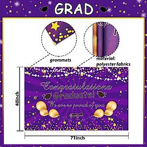 Purple Gold Graduation Party Supplies NYU Purple Gold Graduation Party Decorations 2023/Graduation Backdrop Purple Gold Grad Balloons/Photography Background for Class of 2023 Graduation
