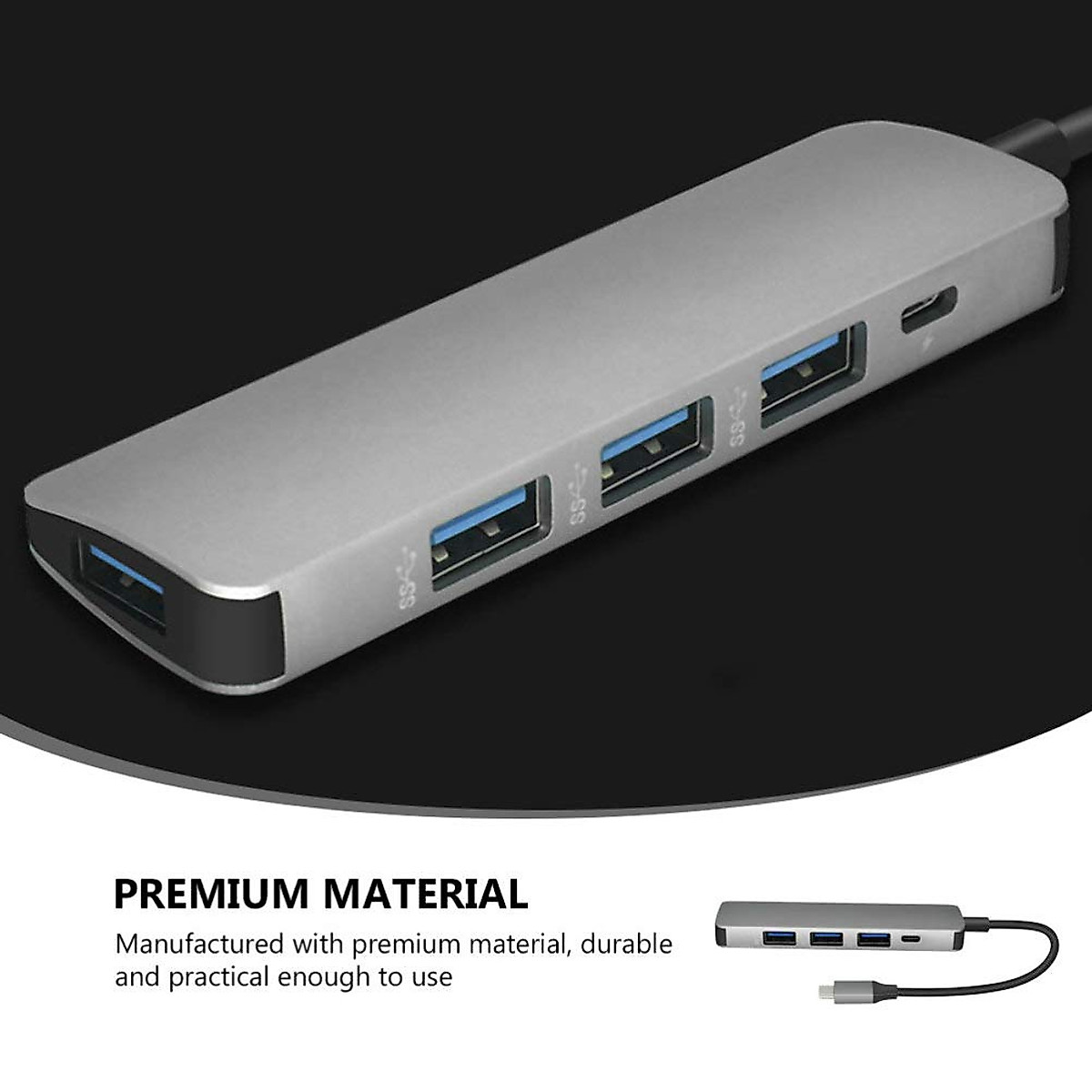 Milisten 1pc Splitter USB a hub Computer USB hub Portable Data hub Multifunction HUB Adapter USB hubs Laptop Adapter USB C Hub Adapter multiport USB hub Camera Divider Aluminum Alloy