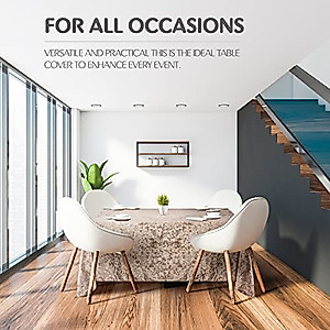 Elegant Rectangle Tablecloth 90 x 156 Inch, Made With Fine Crushed-Velvet Material, Classic Champagne Rectangle Tablecloth With Durable Seams, Table Cover Great for Weddings, Dinners, Events and more