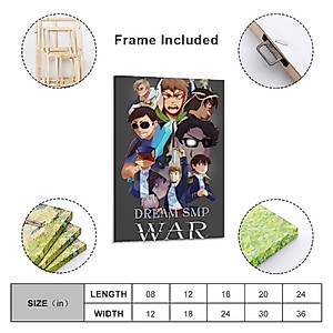 BLUDUG SMP Dreamwastaken Tommyinnit George Tubbo Dream Team Sapnap Canvas Painting Wall Art Poster for Bedroom Living Room Decor12x18inch(30x45cm)