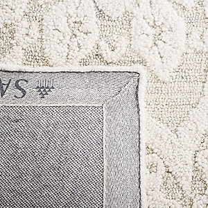 Safavieh Blossom Collection 6' x 6' Square Ivory/Grey BLM108F Handmade Medallion Wool Area Rug