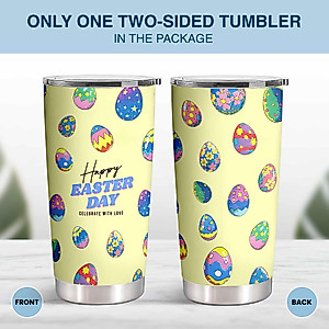 WIPI Easter Coffee Cups, Easter Gifts for Women Men Family and Friends, Spring Tumbler 20 Oz, Holiday Insulated Tumblers, Spring Coffee Mugs, Bunny Tumbler for Kids and Adults