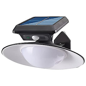 LIZHOUMIL Outdoor Round Solar Light,LED Barn Light Ip65 Waterproof Solar Powered Street Lights Wall Light Landscape Spotlight for Garden Farmhouse Yard Garage Street Warehouse Walkway Outdoor