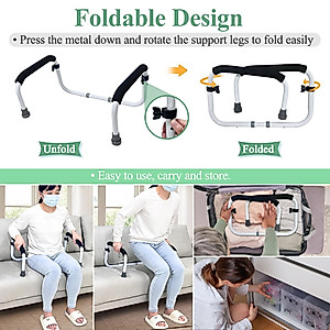NEAUDE Stand Assist Mobility & Daily Living Aids Bed Rail Cane Chair Assist for Elderly Lift Assist Devices for Seniors, Handicap Grab Bar for Disabled Couch Safety Handle(Width Adjustable)