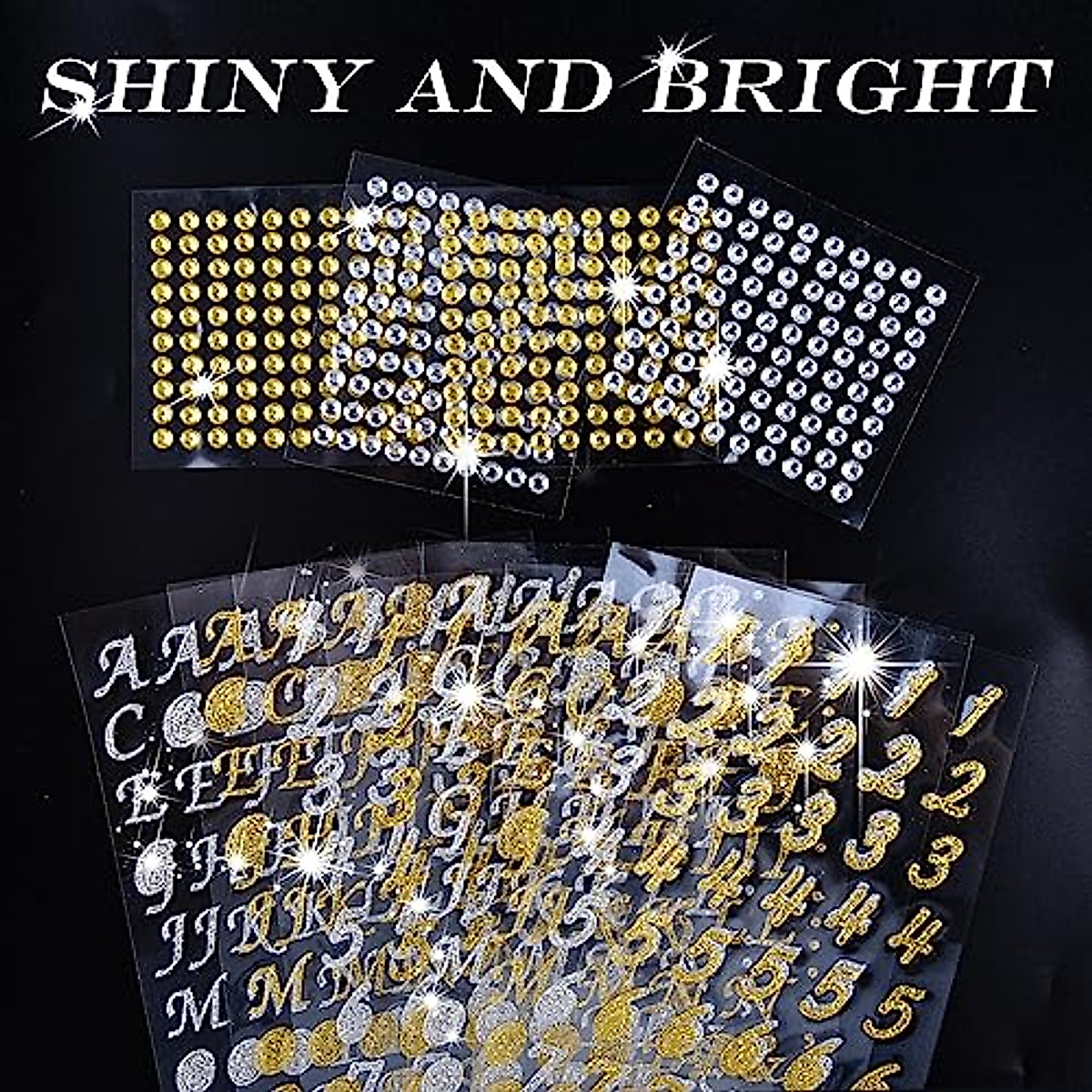 28 Pieces Graduation Cap Decorations Kit, Letter Stickers, 6 Letter Stickers 6 Digital Stickers 16 Rhinestone Stickers Suitable for Graduation Cap DIY Greeting Cards Gift Box Decoration