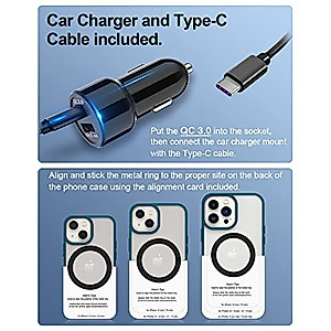 OQTIQ Magnetic Wireless Car Charger Mount for MagSafe Cup Holder Car Phone Mount Charger Adjustable Fast Charging with Cooling Fan Compatible with iPhone 14 13 12 Pro Max Mini [with QC 3.0 Adapter]