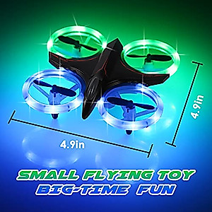 Mini Drone for Kids, RC Drone Quadcopter with LED Lights, Altitude Hold, Headless Mode, 3D Flip, Great Gift Toy for Boys and Girls-Black