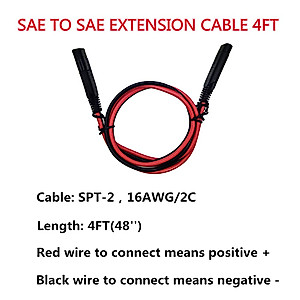 Ovitar O Ring Terminal SAE Cable - 12V-24V Quick Disconnect Extension Cable 2 Pin DC Connection Cord Plug for Camp Trailer Solar Panels Battery