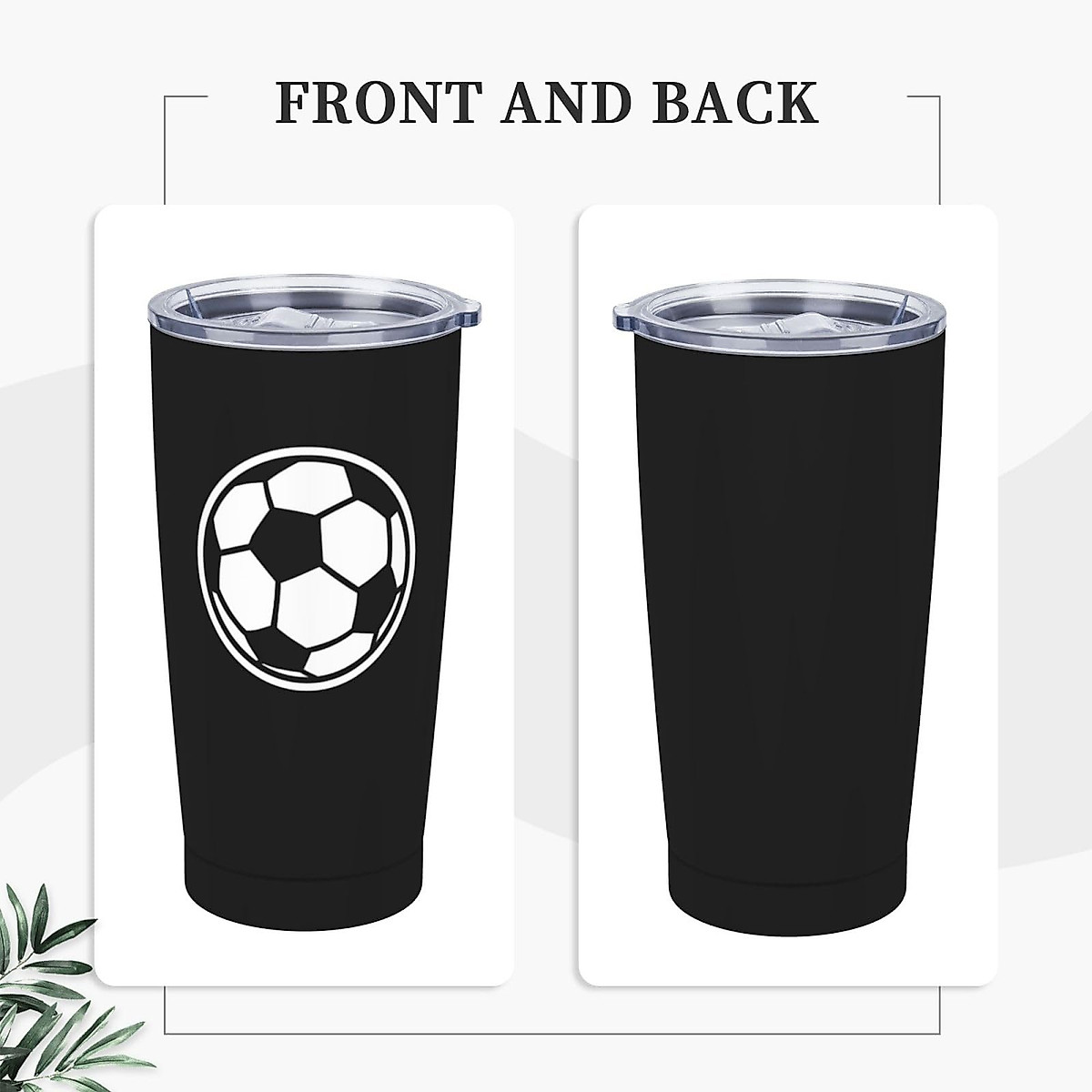CHASOEA Soccer Tumbler 20oz Funny Stainless Steel Insulated Tumblers with Lid and Straw Sport Travel Coffee Mug Tea Wine Cups Water Bottle Sport Gifts for Women Men Sports Lover