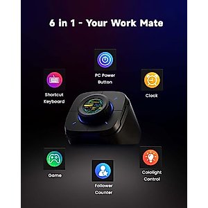 Cololight Studio Controller Keyboard like OBS, Twitch, ​YouTube COLO PLAY Programmable Gaming Keyboard with RGB Lighting, Performance Monitor, Desktop Media Controller for PC/MAC (Black)