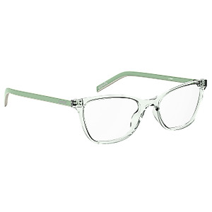 Levi's Women's LV 1022 Cat Eye Prescription Eyewear Frames, Green/Demo Lens, 52 mm, 18mm