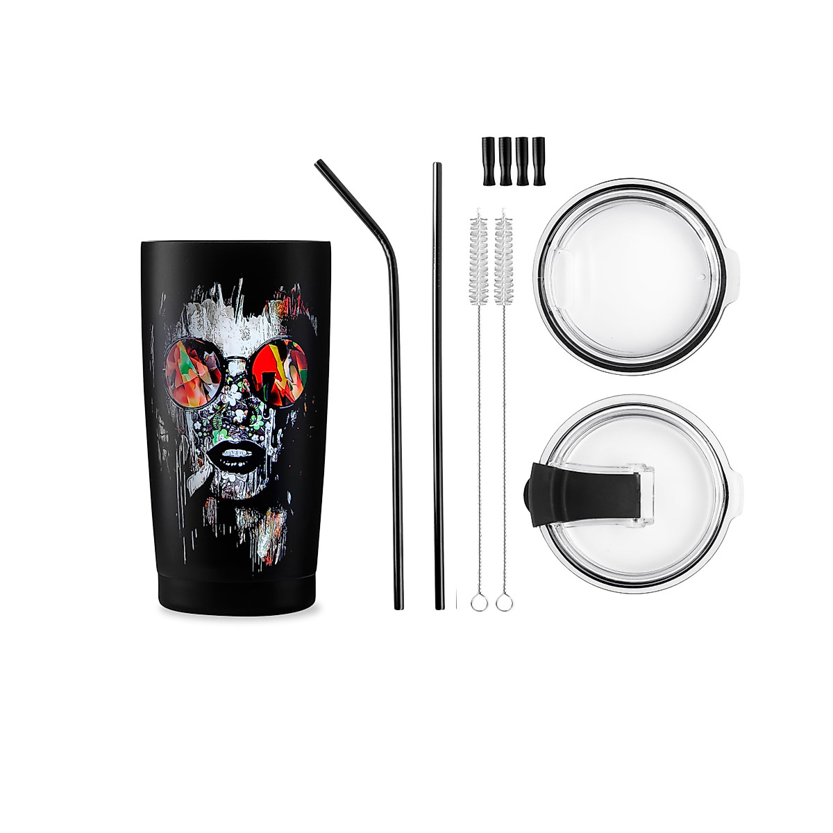 URBANCAN 20 oz Insulated Tumbler with Lid and Straw - Drink In Style with a Stainless Steel Tumbler Travel Mug - Premium Double Walled Thermos Flask - The Glance