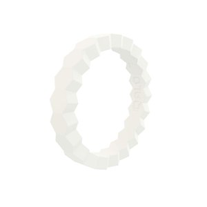 QALO Women's Rubber Silicone Ring, Chevron Stackable Rubber Wedding Band, Breathable, Durable Engagement Silicone Ring, 3.8mm Wide 2mm Thick, White Quartz, Size 5