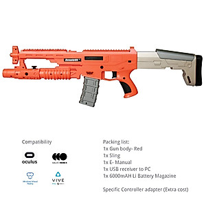 BeswinVR Haptic VR Gun Controller for Oculus Quest 2 Quest 1/ Rift S, Valve Index, HTC Vive/Cosmos Elite, Samsung Windows Mixed Reality- Virtual Reality Accessories