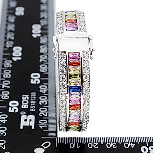 Women Amethyst Bracelets Garnet Ruby Blue Sapphire Tennis Bracelet Bridal Girl Girlfriend Jewelry