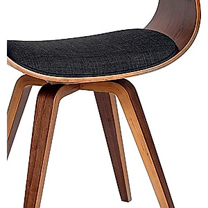 Armen Living Summer Chair in Charcoal Fabric and Walnut Wood Finish, 31" x 25" x 22"
