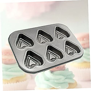 BESTonZON 3pcs 6 Heart Shaped Cake Pan Mini Muffins Mini Paper Cups Heart Pastry Heart Shaped Cupcake Pan Heart Cupcake Tray Baking Tray Baking Tools Cupcake Maker Bakeware Halloween