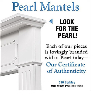 Pearl Mantels 520-48 Berkley Paint Grade Fireplace Mantel, 48-Inch, White, 48 Inch