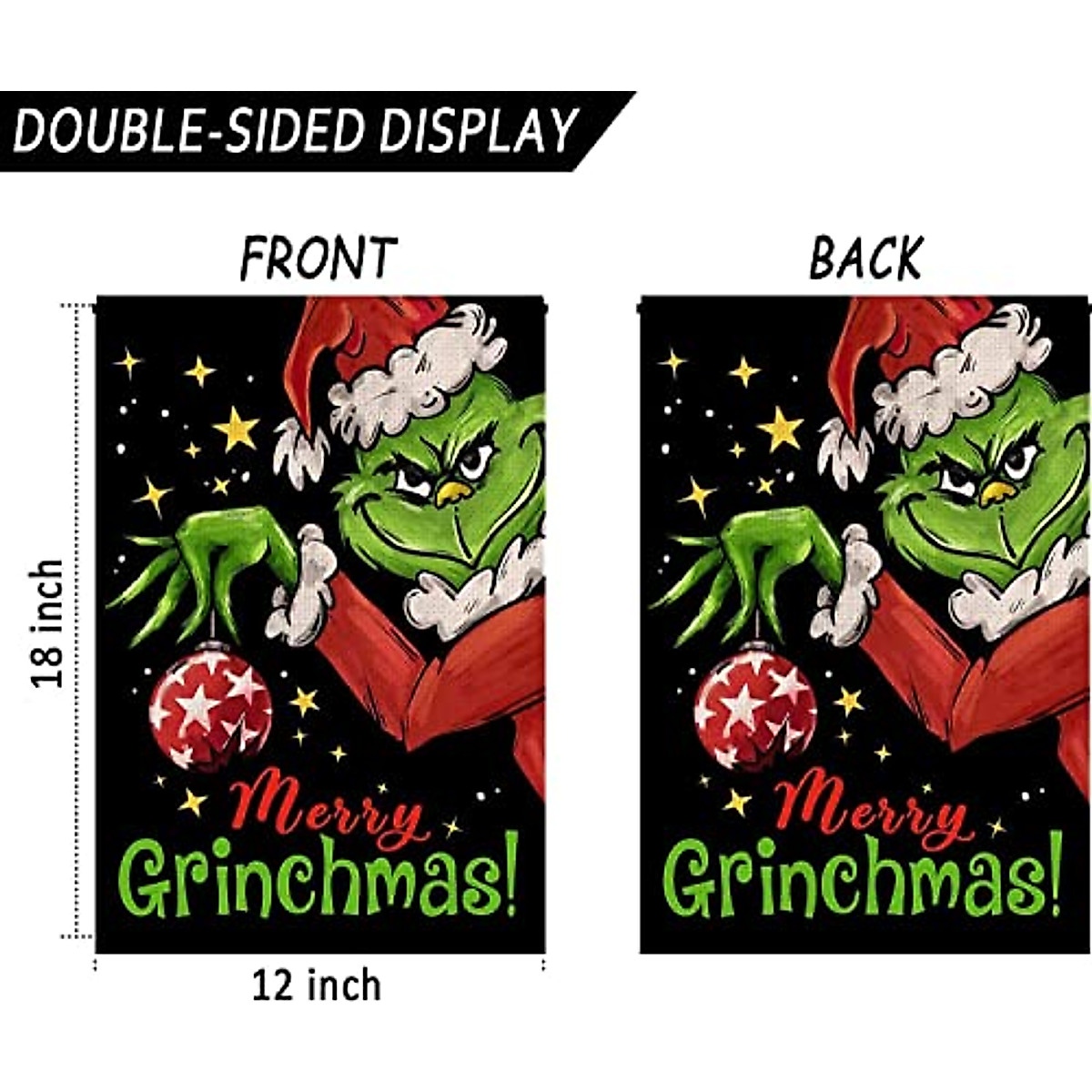 Christmas Garden Flag Linen Double-Sided, Interesting Christmas Linen Yard Flag In Winter, Used For Outdoor Christmas Decoration Of Farmhouses (12 × 18 Inches)