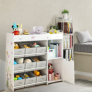 TTVIEW Toy Storage Organizer for Kids, Toy Shelf with 9 Storage Bins for Playroom, Children’s Room, Living Room 35.5 x11.8 x 31.5 in