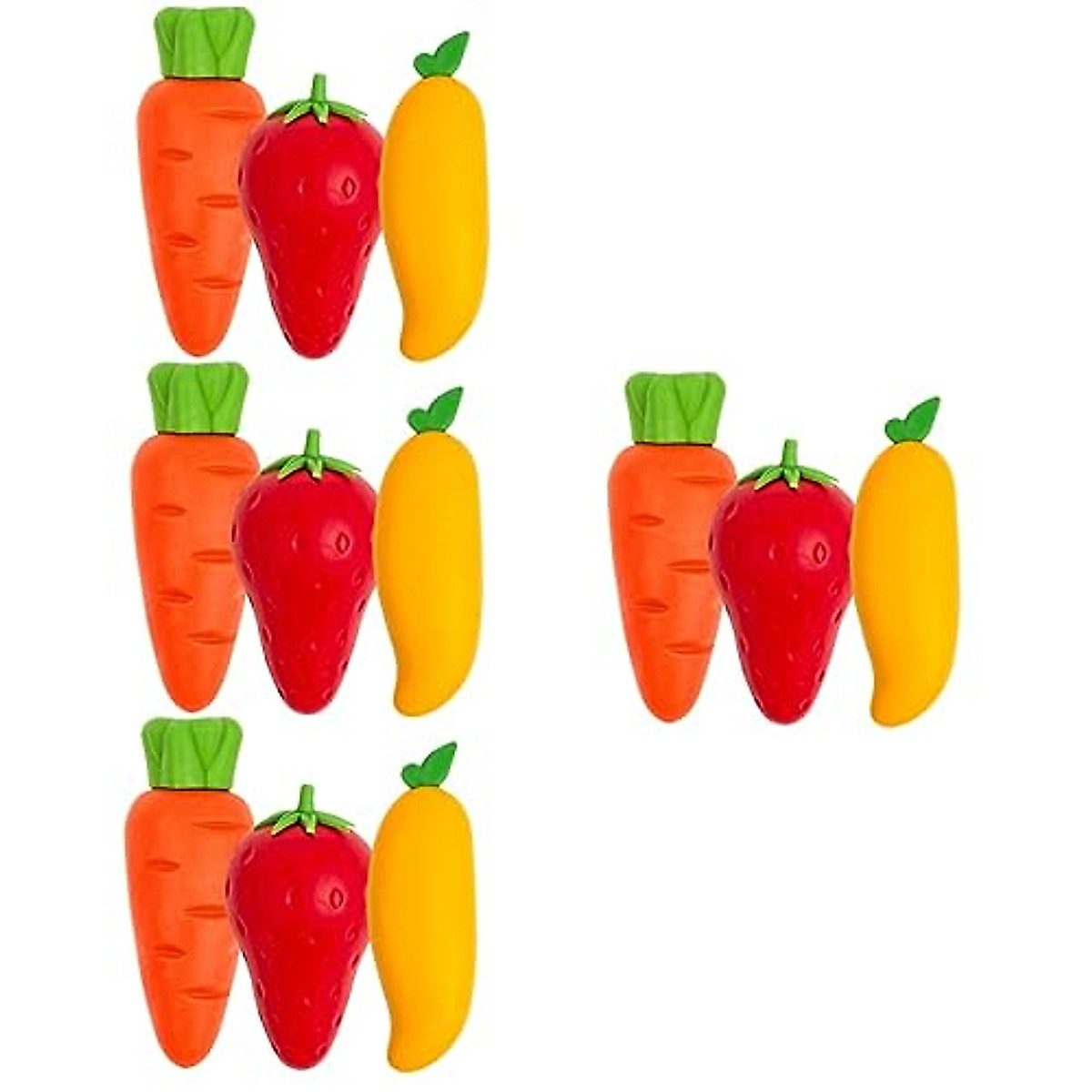 STOBOK 12 Pcs Fruit Eraser for pens + whiteboard Eraser Fake Fruit Miniature exam Eraser Eraser TPE Household erasers Delicate erasers Small Food