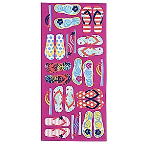 Mainstay Pink Beach Towel - Flip Flops - 28'' x 60''
