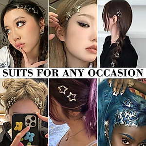 20 PCS 1.22" Star Hair Accessories - Non-Slip Metal Snap Clips and Barrettes for Girls & Women, Y2K Style