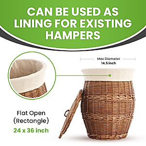 PACK of 2, 100% Cotton Extra-Large Laundry Bag 24 Inches by 36 Inches in Natural Color by Linen Clubs - Lightweight and Durable, gives you a long-term solution to your laundry carrying needs