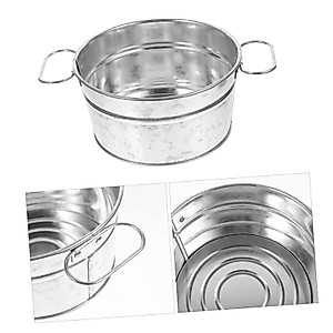 COLLBATH Food Tray 4pcs Wrought Iron Popcorn Container Mini Containers Snack Container Mini Snack Containers Mini Keg Snacks Holder Stainless Steel Storage Board Silver Snack Container