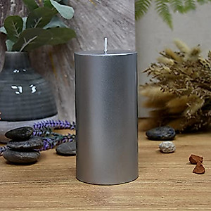 Zest Candle Pillar Candle, 3 by 6-Inch, Metallic Silver