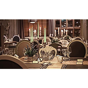 Hyoola 12 Pack Tall Taper Candles - 10 Inch Celery Green Dripless, Unscented Dinner Candle - Paraffin Wax with Cotton Wicks - 8 Hour Burn Time