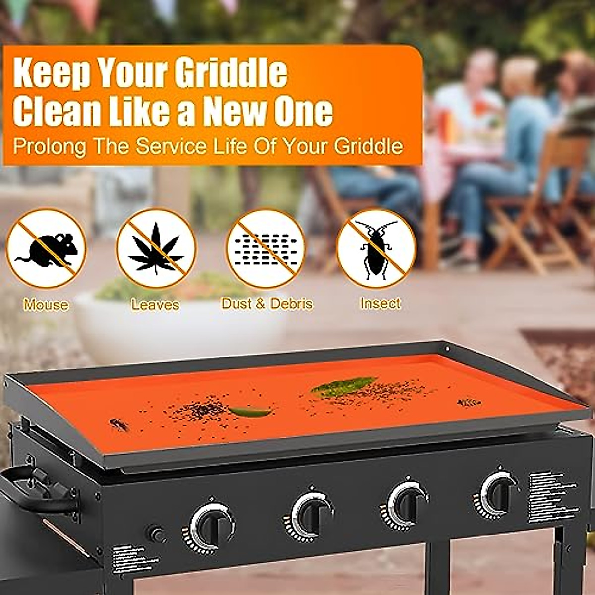 Griddle Mat for Blackstone Grill 28" Blackstone Silicone Griddle Cover Food Grade Silicone Griddle Mat Protect Your Griddle Top From Dirt & Rust Blackstone Griddle Mat Protective Cover