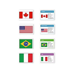 Little Wigwam Flags of The World Flash Cards - Set of 216 Flags + Country Information