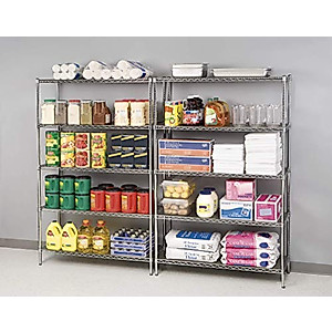 Seville Classics UltraDurable Heavy Duty NSF Solid Steel Wire Rack Storage Unit Organizer for Garage, Warehouse, Office, Restaurant, Classroom, Kitchen, 5-Tier Shelving, 48" W x 18" D