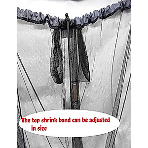 ALWOA Patio Umbrella Netting,Polyester Mesh Screen with Zipper Enclosure - Patio Umbrella Netting for Porch Canopy Set Screen House Works Outdoor Garden Umbrella Table Parasol Cover