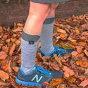 SEALSKINZ Unisex Waterproof All Weather Mid Length Sock, Grey/Grey Marl, Large
