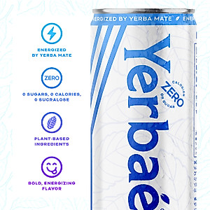 Yerbae Energy Seltzer - Variety Performance Pack, 0 Sugar, 0 Calories, 0 Carbs, Energized by Yerba Mate, Naturally Caffeinated & Plant-Based, Healthy Alternative to Coffee and Sugary Sodas, 12oz cans (12 Pack)