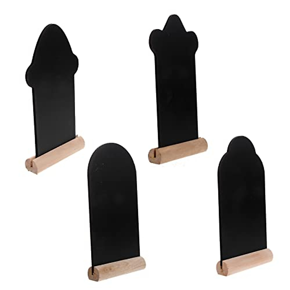 STOBOK 4pcs Tombstone Blackboard Decoration Desk Topper Decor for Home Woodsy Decor Desktop Decors Note Blackboards Decors Message Board Signs Display Board Household Wooden Mini Craft