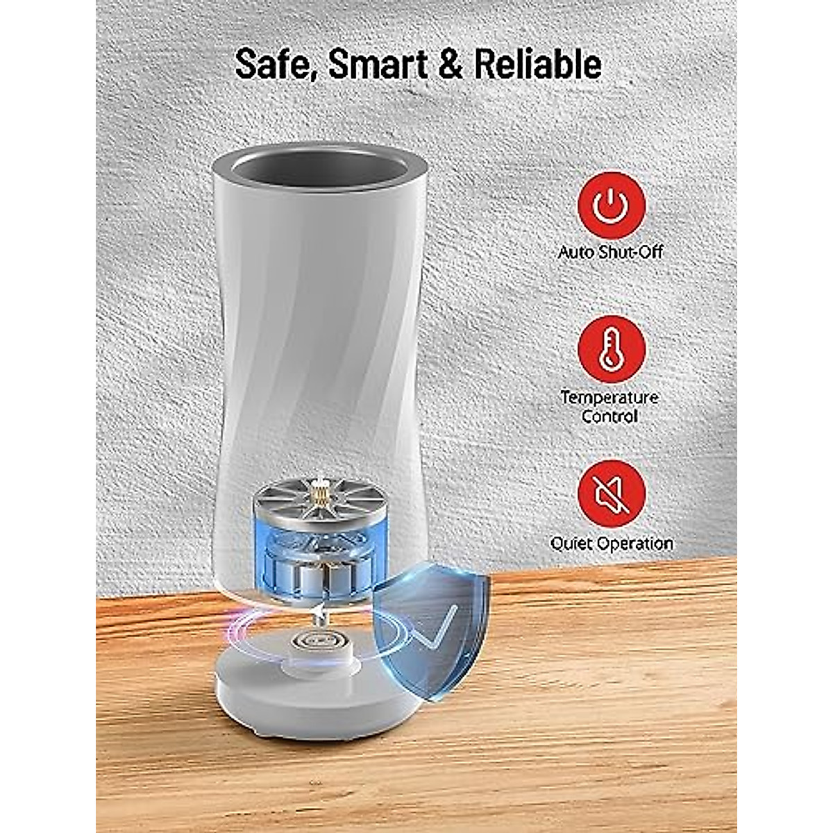 Milk Frother Electric, Symdral 4-in-1 Milk Frother and Steamer, Coffee Frother, Warm and Cold Milk Foamer, Milk Heater, with Auto Shut-Off, Silent Operation, for Latte, Cappuccino, Macchiato (White)