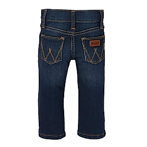 Wrangler Baby Boys' Five Pocket Boot Cut Jean, Dark Blue, 18 Months