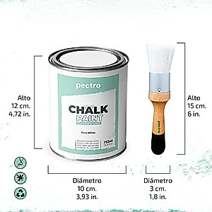 Black Chalk Paint for Furniture 25 fl.Oz. (750ml) + Special Brush - Furniture Paint no Sanding or Priming - Chalk Finish Wood Paint - DIY Projects Home Decor & Improvement (DEEP Black)