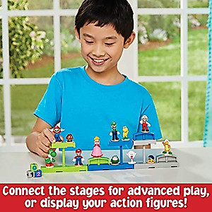 Epoch Games Super Mario Balancing Game Bundle, 3 Tabletop Action Games for Ages 4+ with 12 Collectible Super Mario Action Figures, Multi (7386)