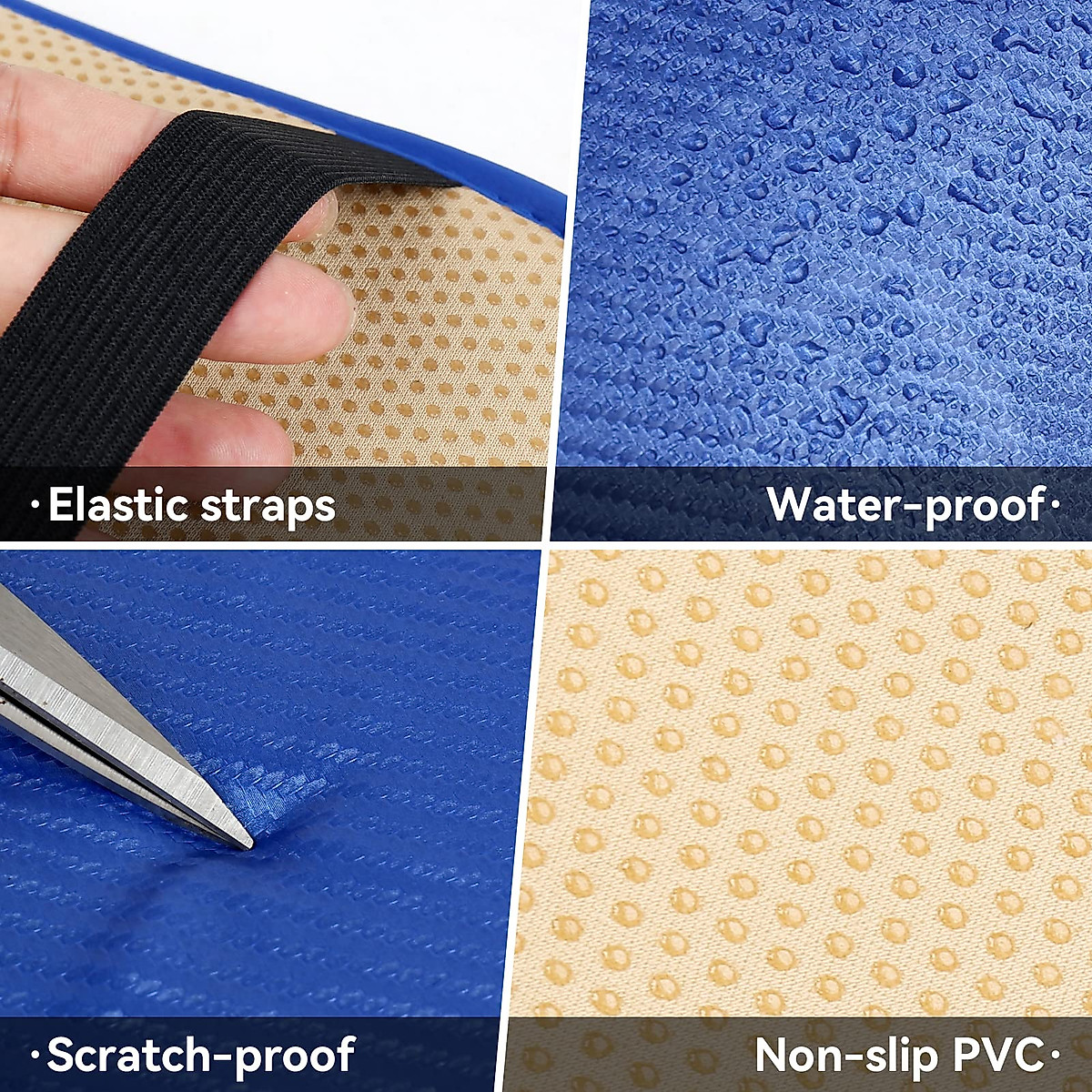 Amiss Car Center Console Pad, Universal Waterproof Car Armrest Seat Box Cover, Car Interior Accessories, Carbon Fiber PU Leather Auto Armrest Cover Protector for Most Vehicle, SUV, Truck, Car (Blue)