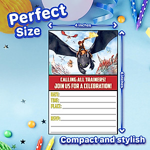 NATURAL BEHAVIOUR 20x how to train Birthday Invitations and Envelopes – Fill-in Happy Birthday Party Invitations for Kids, 6X4 Inches, Postcard Style