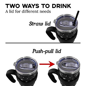 Goth Black 40 Oz Tumbler with Handle and Straw, Large Big Stainless Steel Vacuum Insulated Tumbler Iced Coffee Cup Water Bottle Travel Mug, Witchy Gothic Gifts Decor Accessories Stuff, Halloween Gifts