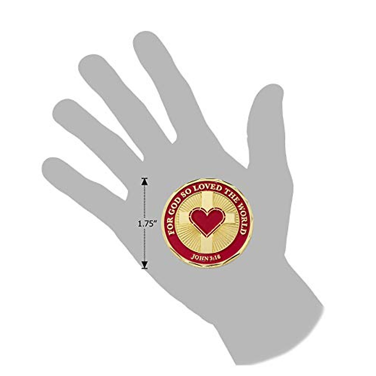 God Loves You Coin, for God So Loved The World That He Gave His Only Begotten Son, John 3:16 Gift. Gold Plated Christian Challenge Coin. Collectible. Eternal Life, Heavenly Father’s Heart Token.