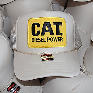 CAT Diesel Power Patch Trucker Hat - Premium Snapback for Men and Women - Racing Beer Cowboy Vintage Camo (US, Alpha, One Size, Black)