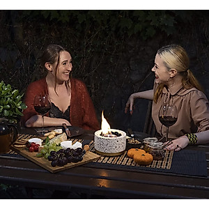 Xoten Tabletop Fire Pit, Terrazzo, Indoor & Outdoor Fire Pit Bowl, Ethanol Fire Pit, Small Balcony Table Top Fire Bowl, Patio Firepit, Mini Fireplace, Tabletop Fireplace