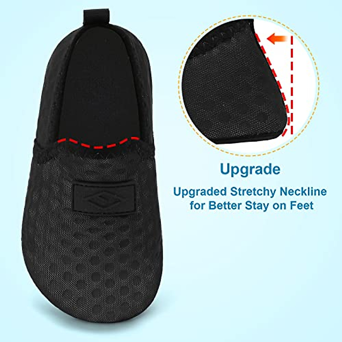 Toddler Water Socks Boy Beach Swim Aqua Shoes Toddler House Slippers Socks for Boy Girl Quick Dry Water Shoes Black Size 7-8