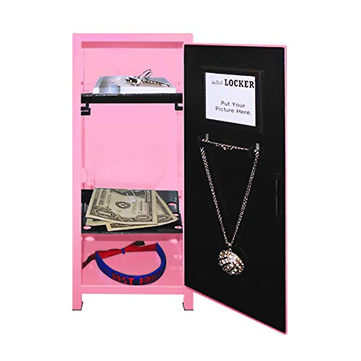 Light Pink Mini Locker with Lock & Key - Secure 10.75" Storage